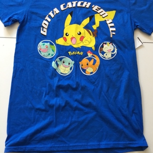 Pokemon | Shirts | Pokemon Catch Mens Screen Tee Blue New | Poshmark